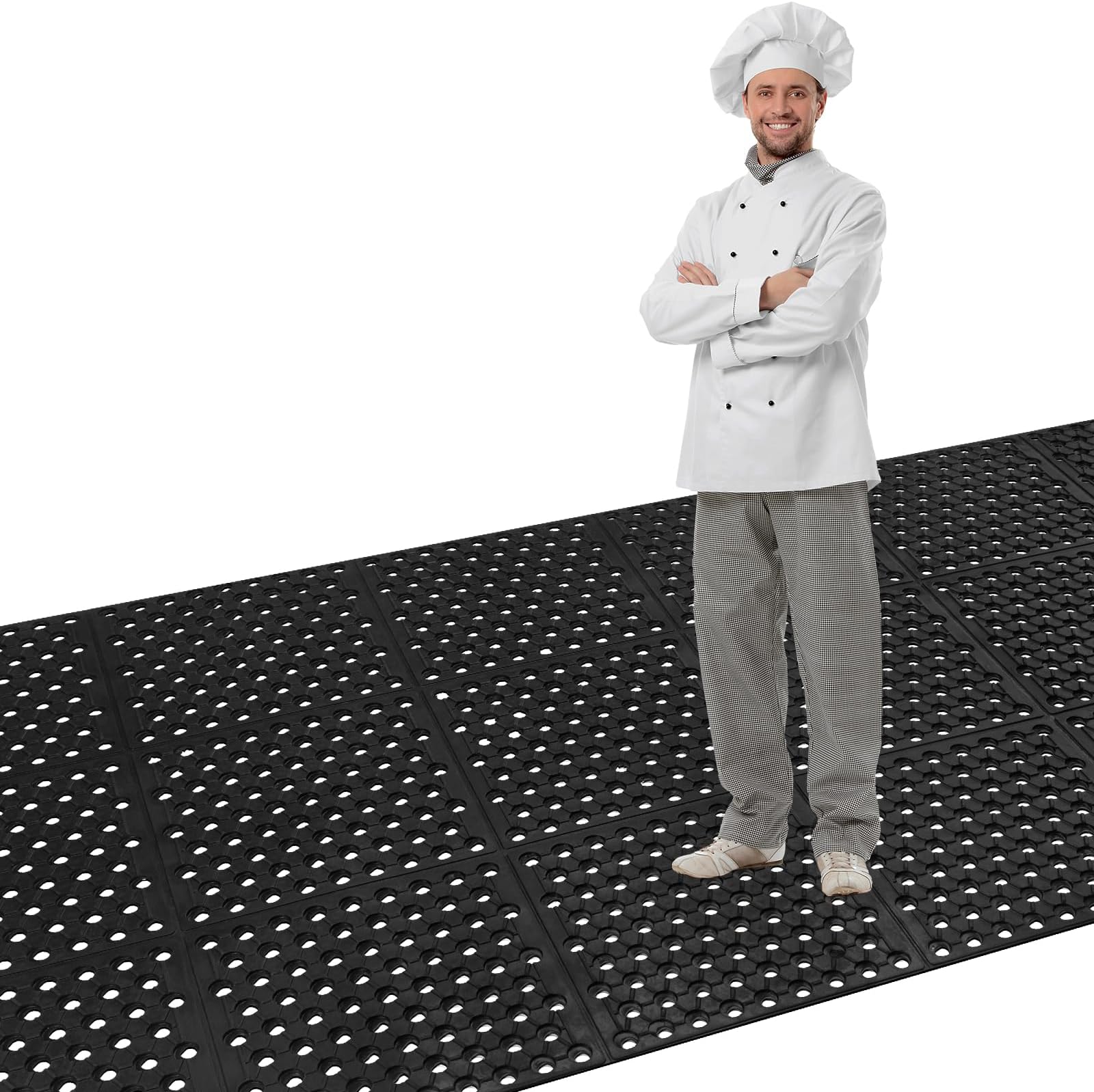 Amazon.com: Ceefloor 83" x 35" Rubber Floor Mat with Drainage Holes ...