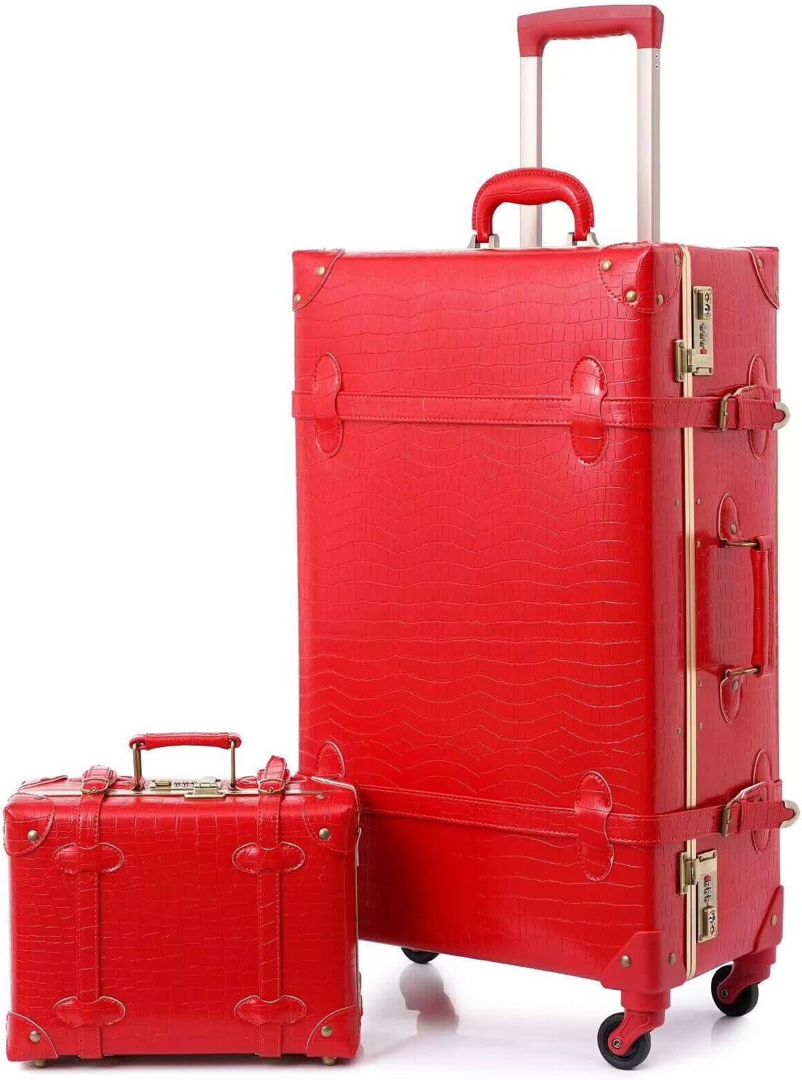 Amazon.com | CO-Z Vintage Luggage Sets, 2 Piece Retro Suitcase with ...