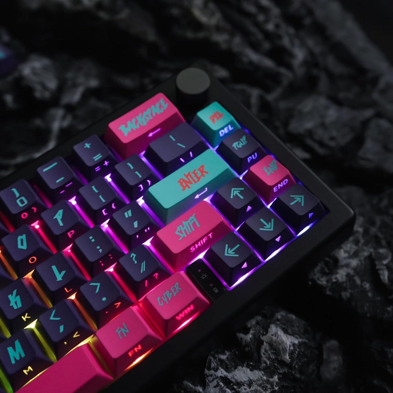 Cyberpunk Red Keycap Set Backlit Side Pinted 130 Keys Cherry Profile ...