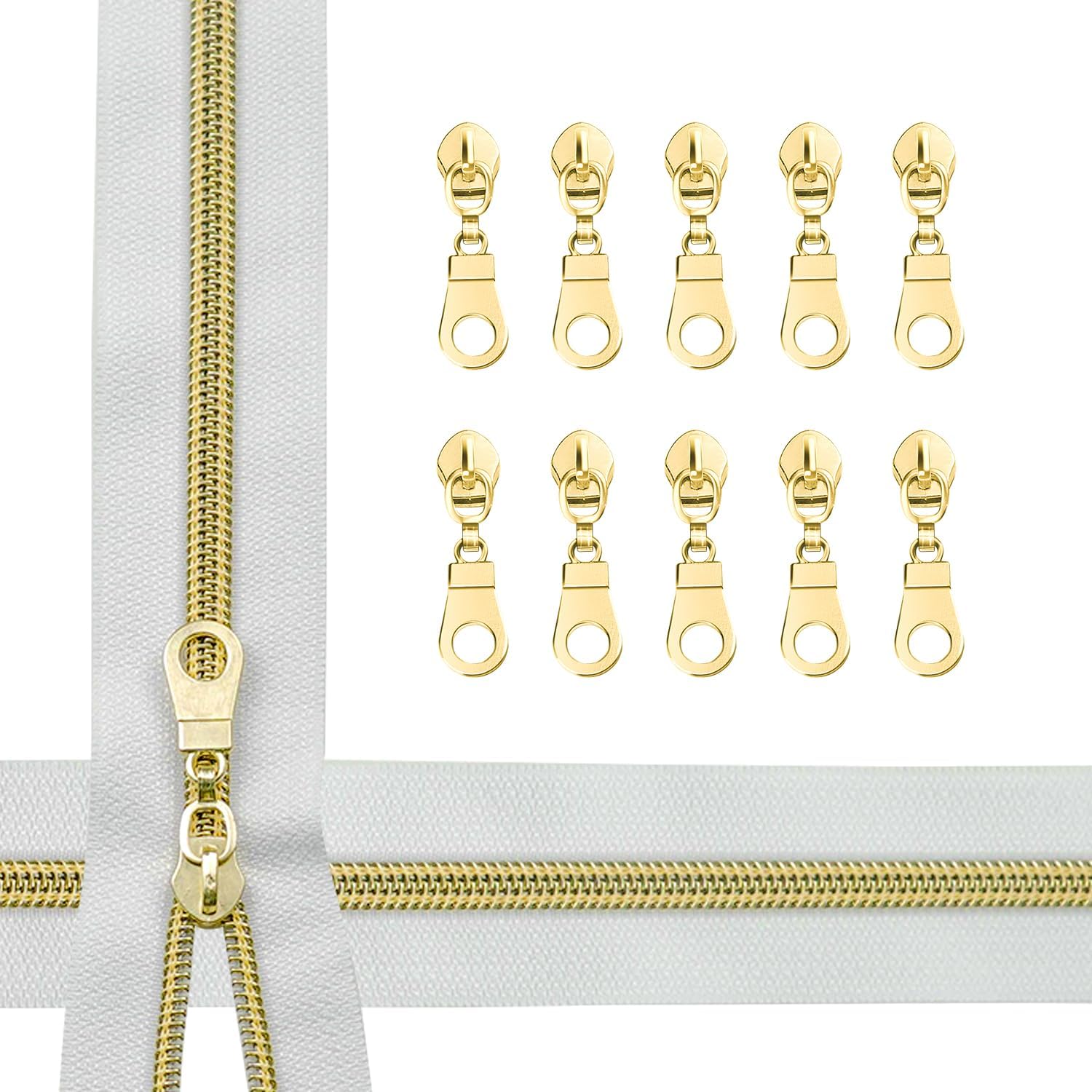 Amazon.com: Zynzaoacs #5 Zipper by The Yard with Pulls, Continuous ...