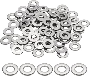 Amazon.com: uxcell M4 Flat Washer for Screw, 120Pcs 304 Stainless Steel ...