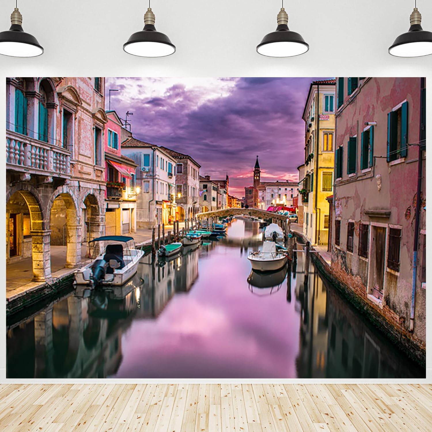 Amazon.com : CRTPOD Venice City Backdrop Italy Landmark Water City ...