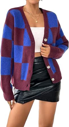 Womens Fall Fashion 2024 Cardigan Sweaters for Women Long Sleeve V Neck ...