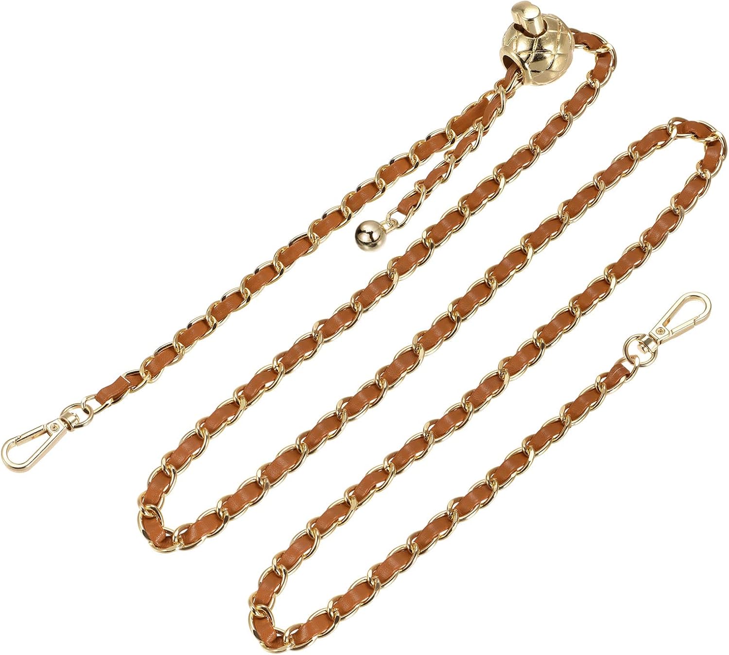 Amazon.com: uxcell Purse Chain Strap, 47 Inch Leather Iron Chain Strap ...