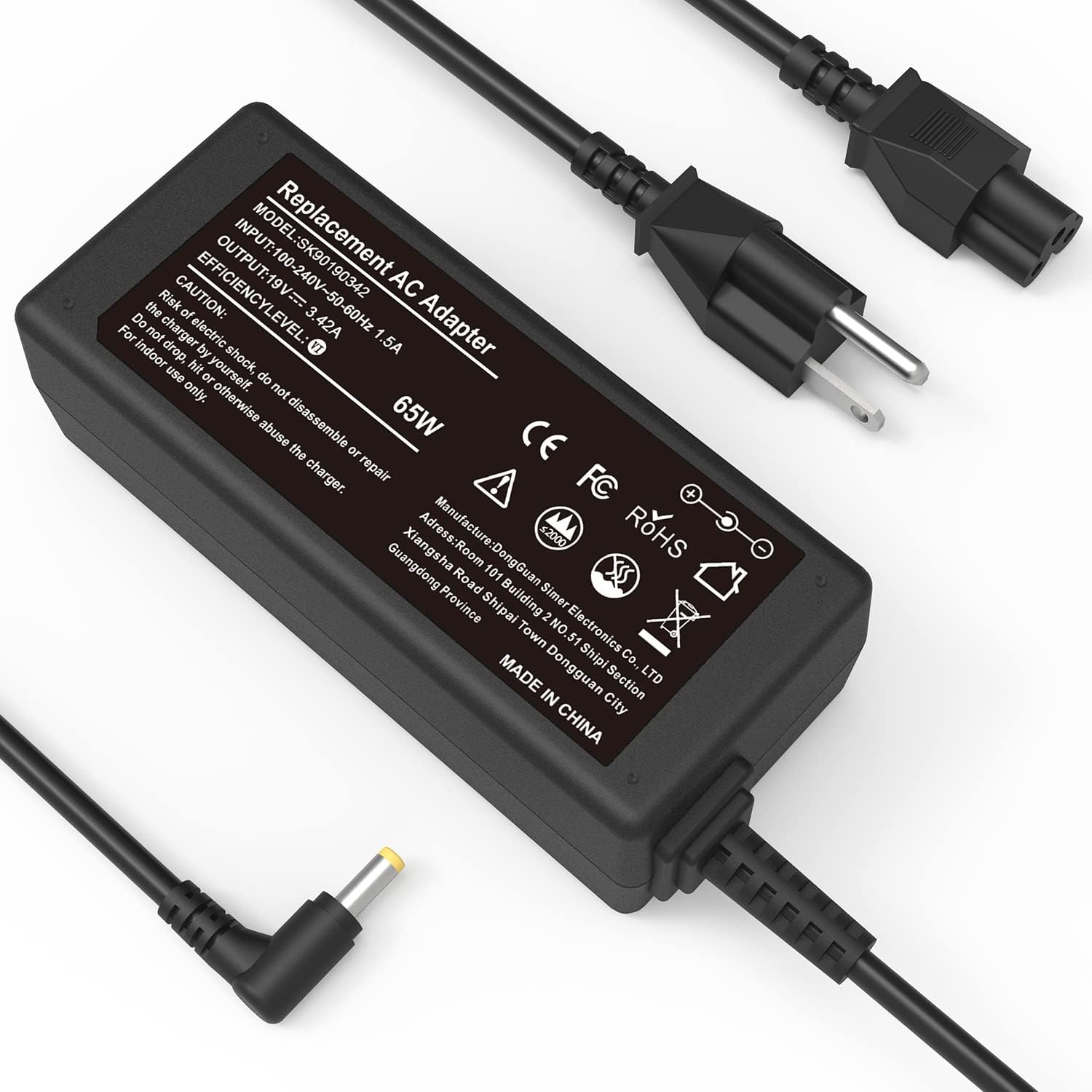 Amazon.com: 65W 19V 3.42A Laptop Charger for Toshiba Satellite C55 C55D ...