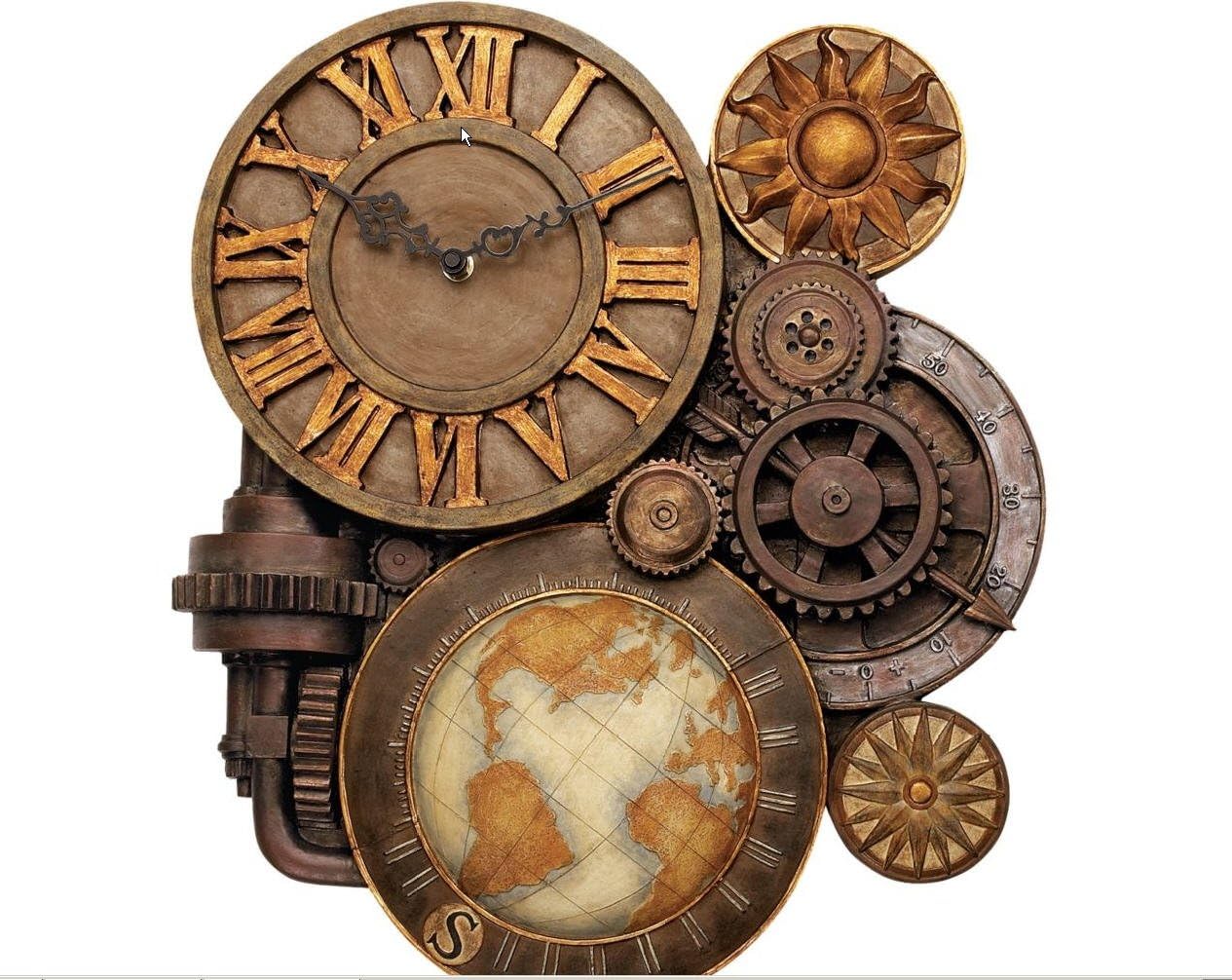 Amazon.com: 18" Collectible Classic Gears of Time Sculptural Wall Clock ...