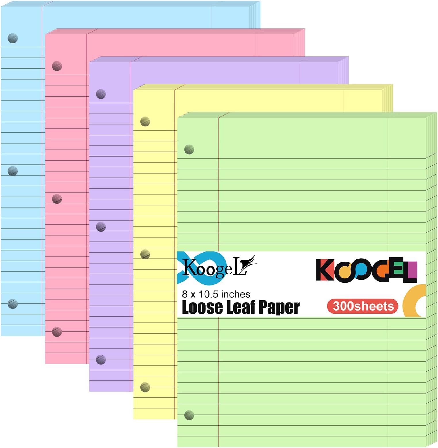 Amazon.com : 1InTheOffice Wide Filler Paper, Loose Leaf Binder Paper ...