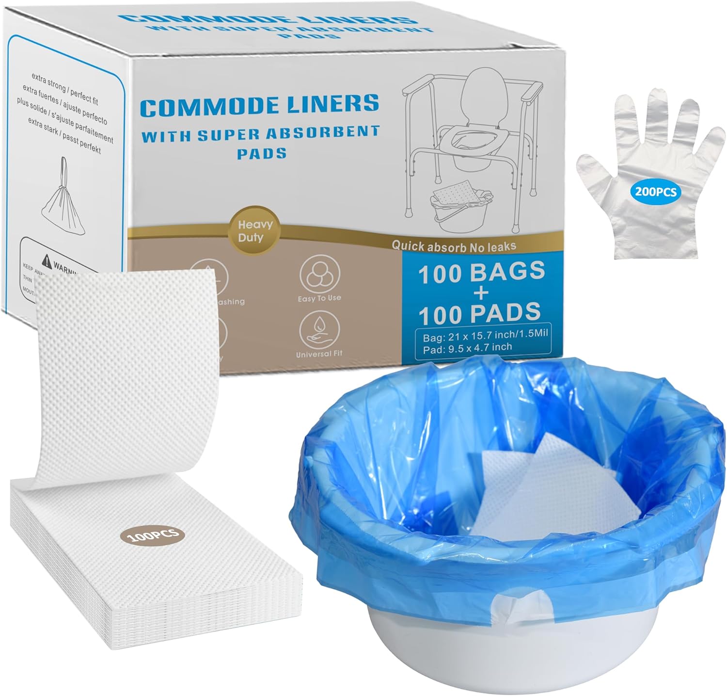 Amazon.com: Simplelisa Bedside Commode Liners with Absorbent Pads ...
