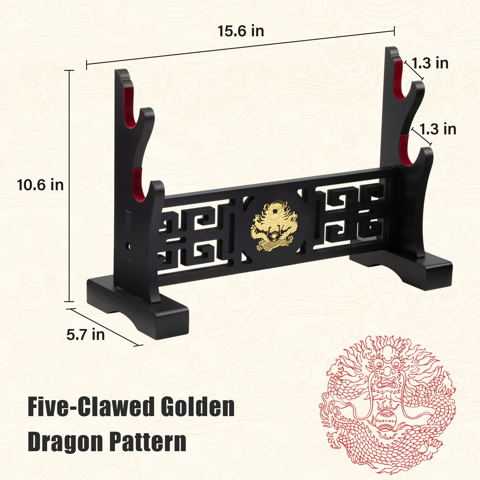 Snapklik.com : 2-Tier Padded Hook Katana Stand Holder Display Hanger ...