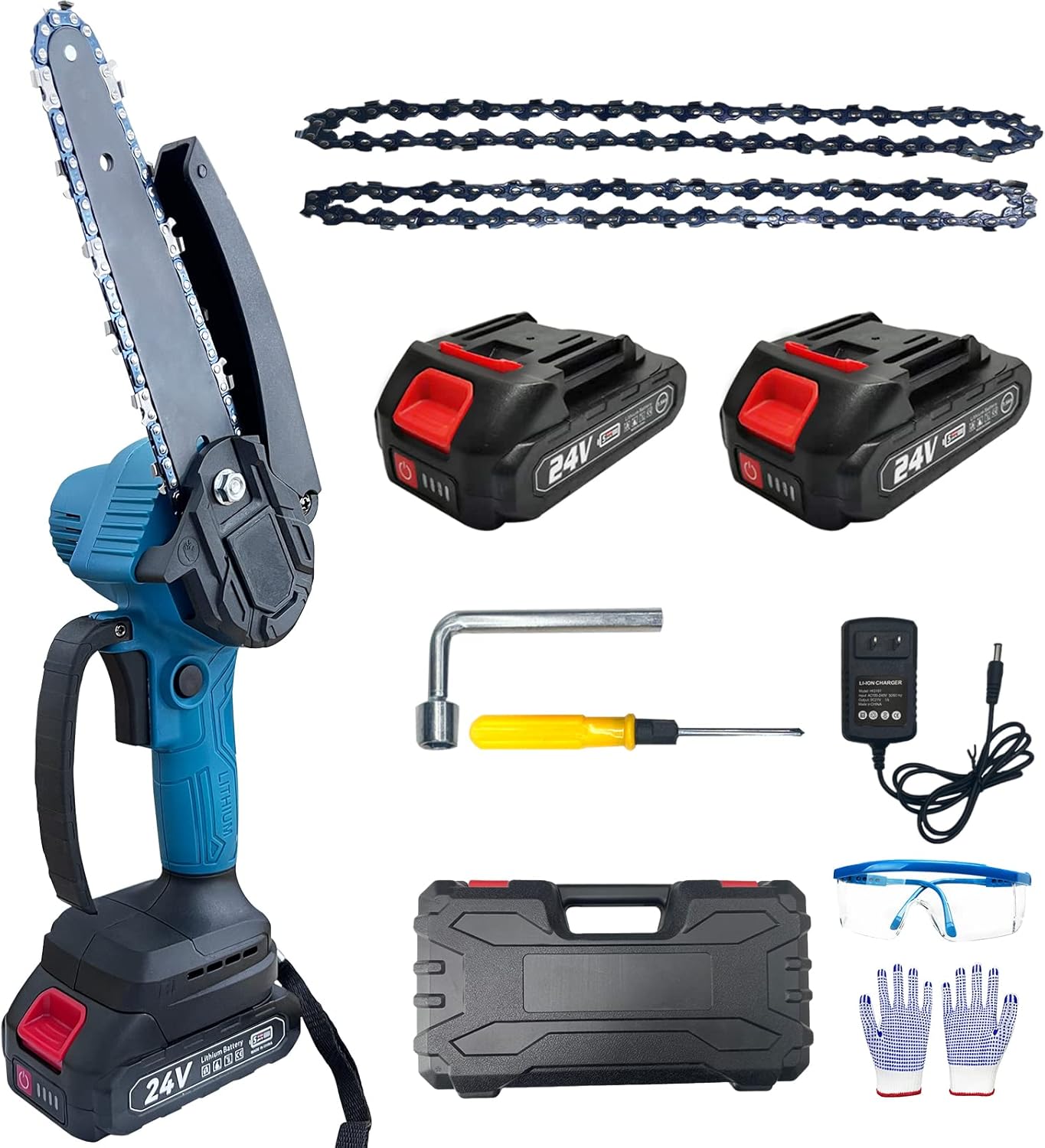 Amazon.com : Mini Cordless Chainsaws Kit 6 Inch With 2 Battery & 2 ...