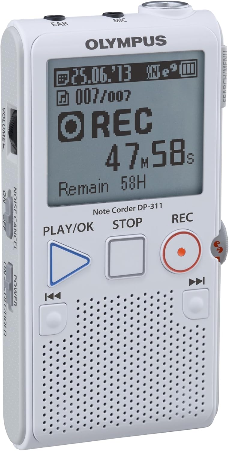 Olympus Audio DP-311 Simple Voice Recorder - White : Amazon.co.uk ...
