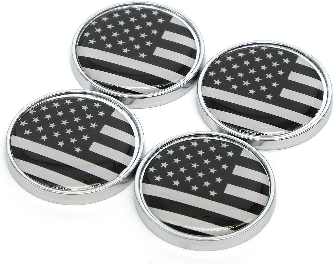 Amazon.com: USA American Flag 2.75" Car Chrome Round Emblem Decal 3D ...
