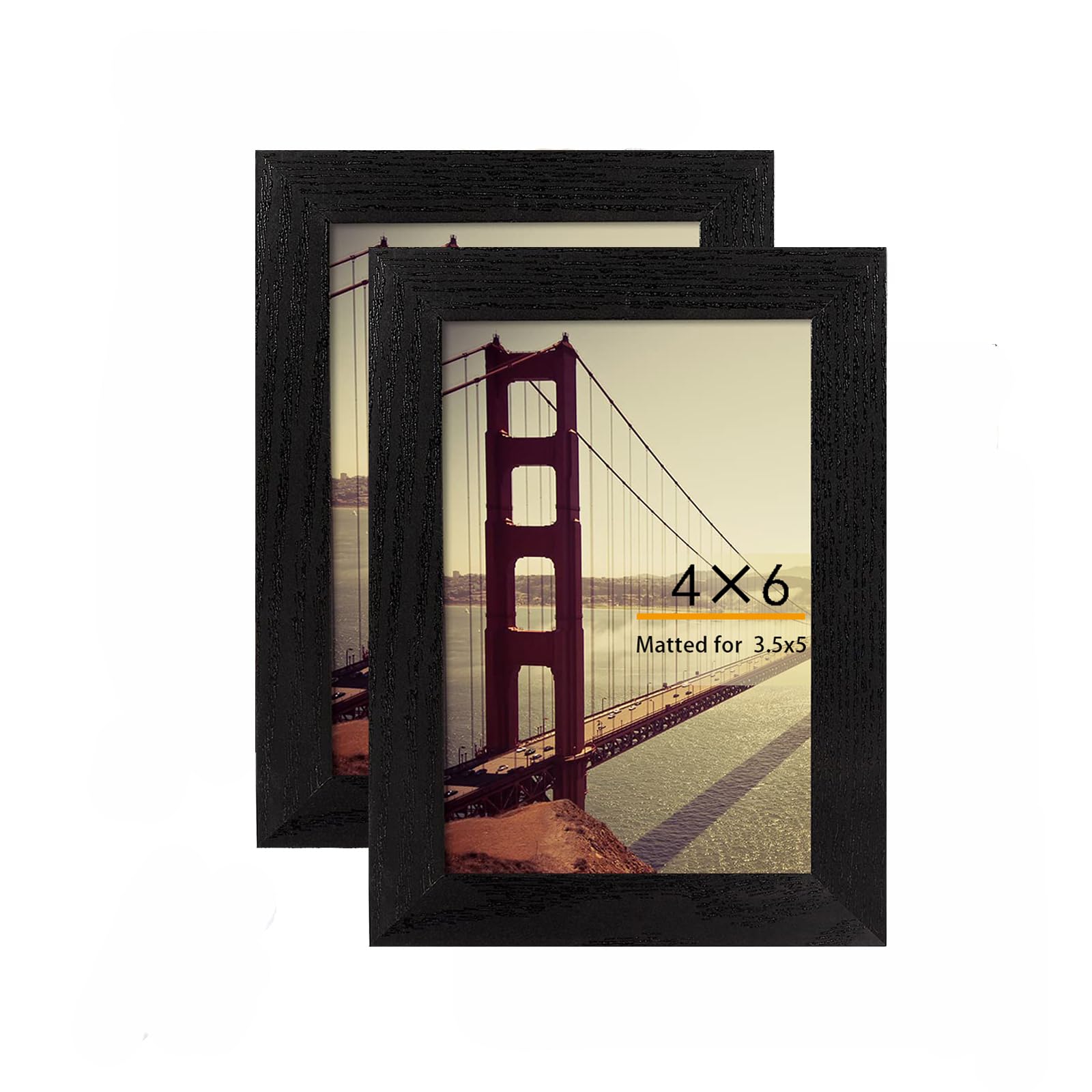 Snapklik.com : BAIJIALI 4x6 Picture Frame Black Wood Pattern
