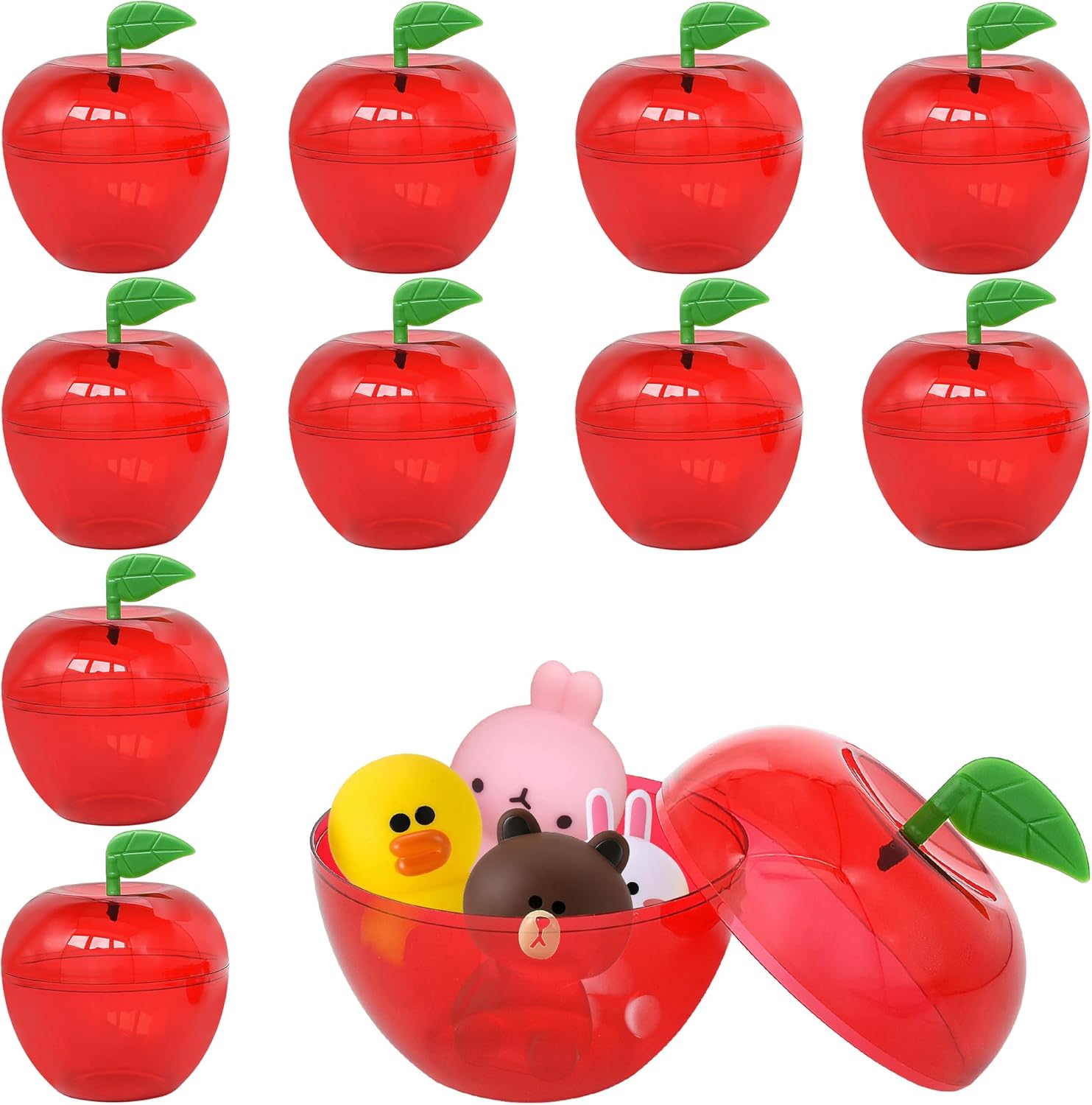 Amazon.com: Yuronam 10 Pcs Large Plastic Apple Container Apple Shaped ...