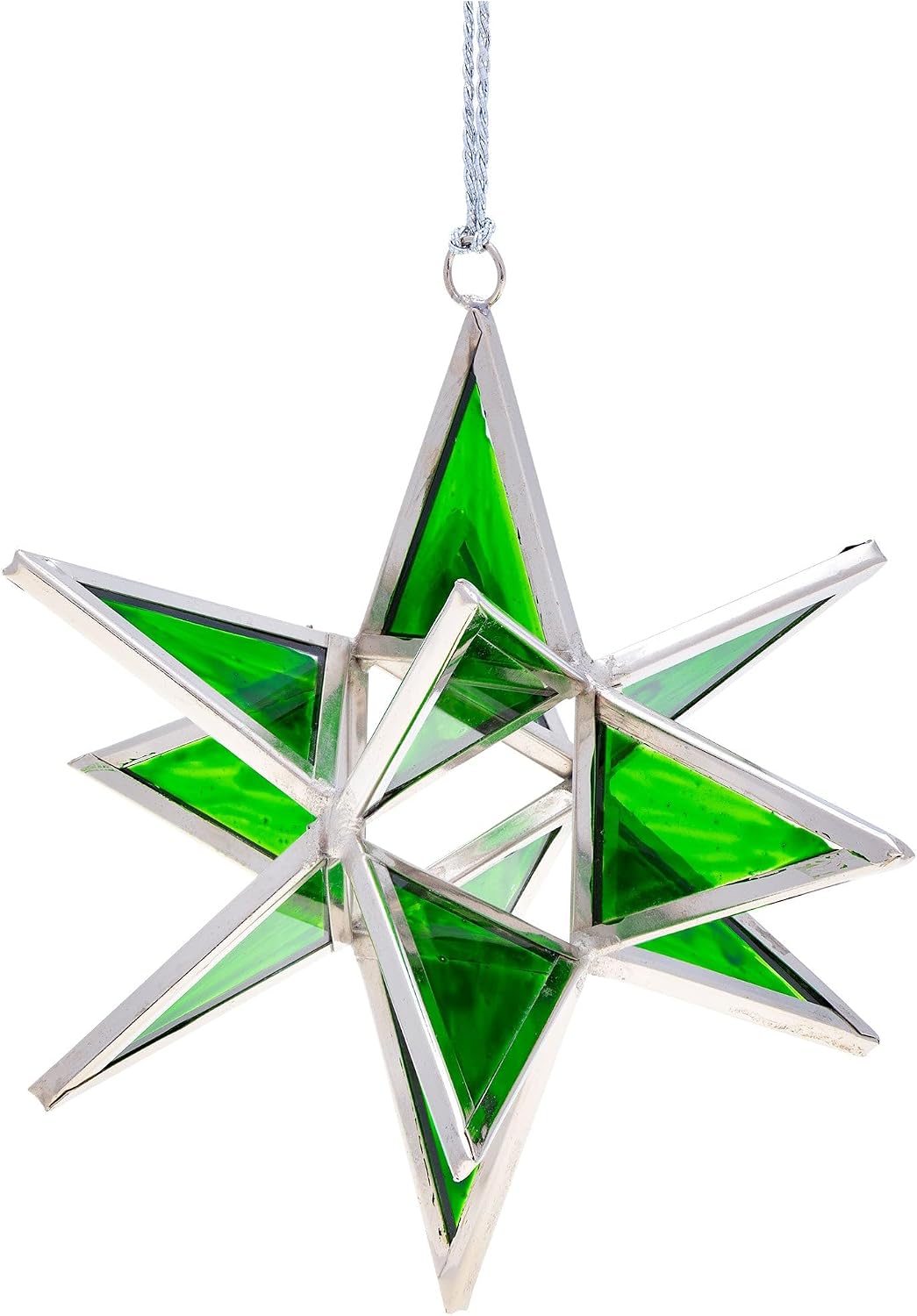 Amazon.com: Handcrafted Stained Glass Moravian Star Ornament, 3D Fair ...