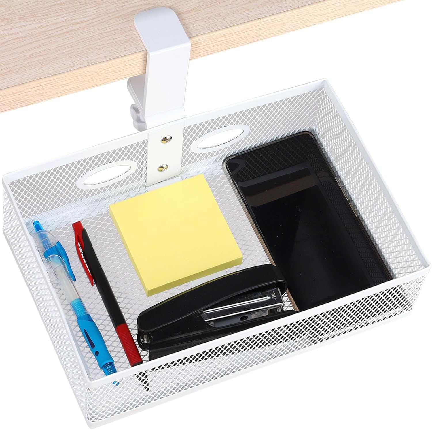 PATIKIL Mesh Desk Extender Organizer, Hanging Clamp-on Swivel Storage ...