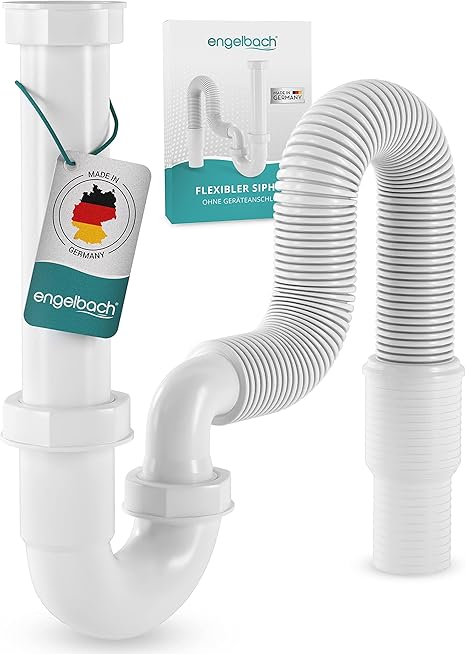 Engelbach Siphon for Kitchen Sink with Flexible Drain Hose, Flexible ...