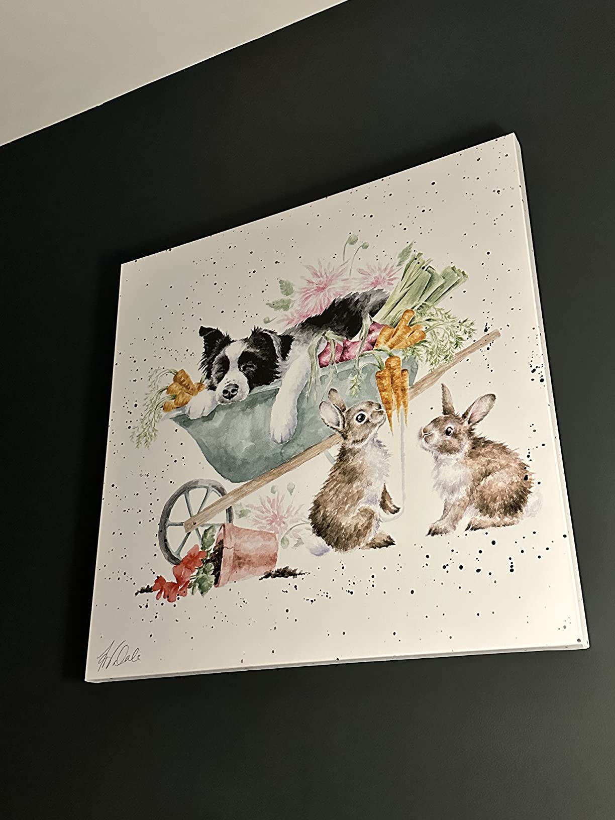 Wrendale Designs "Sleeping On The Job Dog and Rabbit Print on White ...