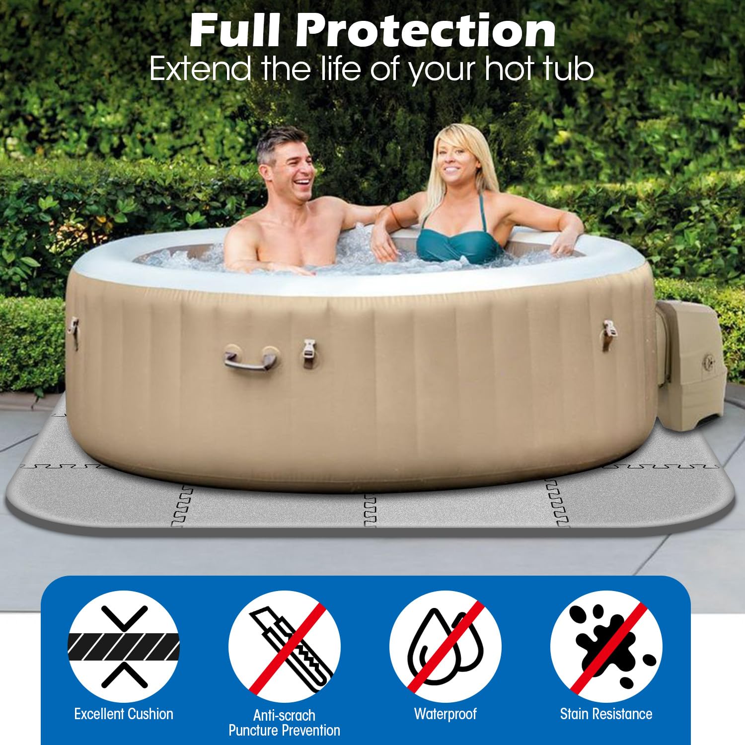 Snapklik.com : 85 85 Inch Hot Tub Mat,Inflatable Hot Tub ...