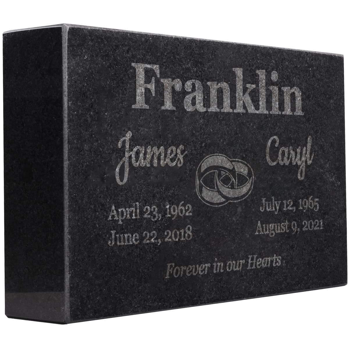 Amazon.com : PlaqueMaker Black Granite Memorial Headstone for Two Lost ...