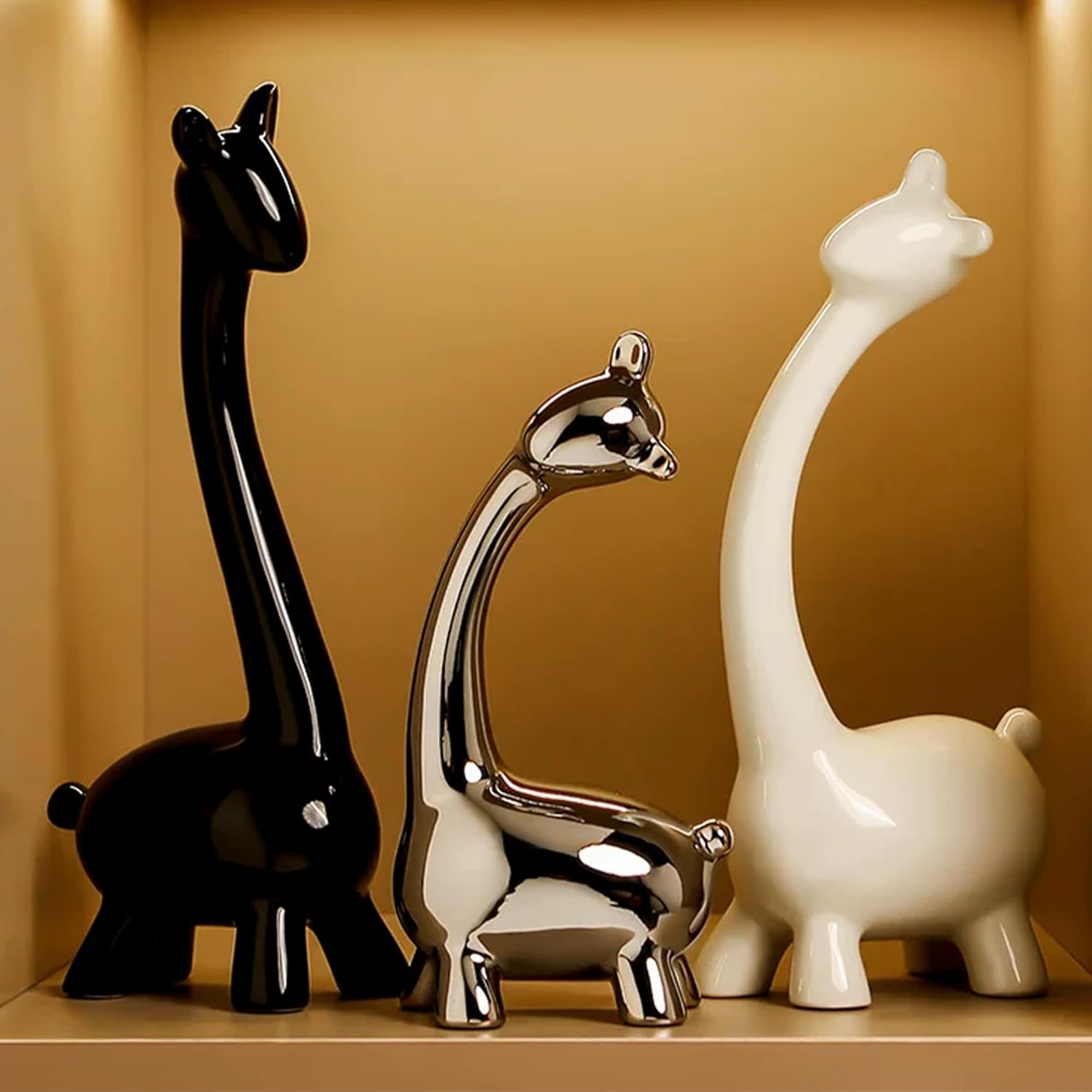 Amazon.com: Linxia Modern Ceramic Decor Statue Giraffe Home Decorations ...