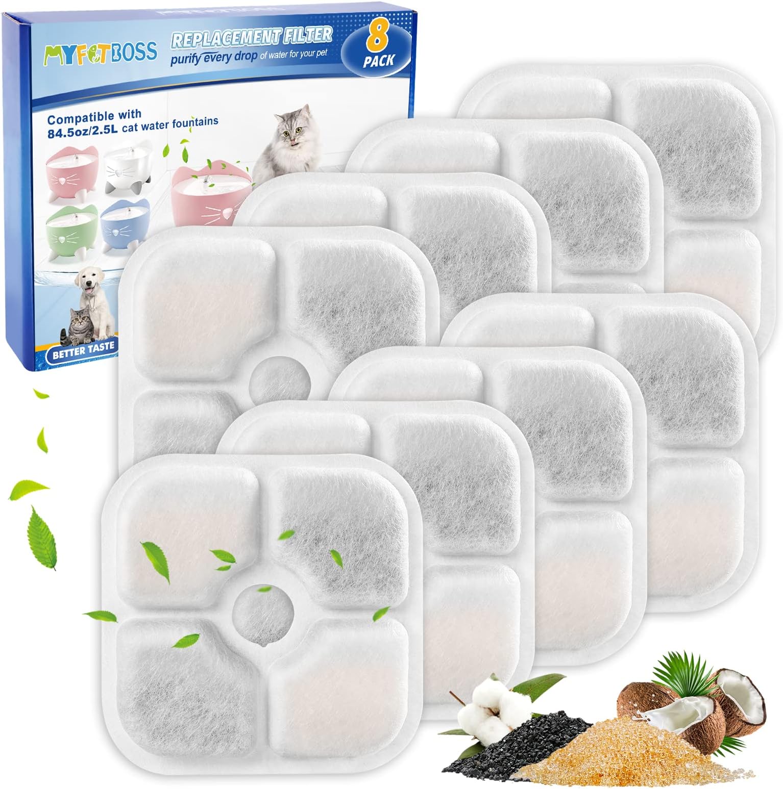 Amazon.com: 16-pack Cat Water Fountain Filter Compatible with Pixi ...