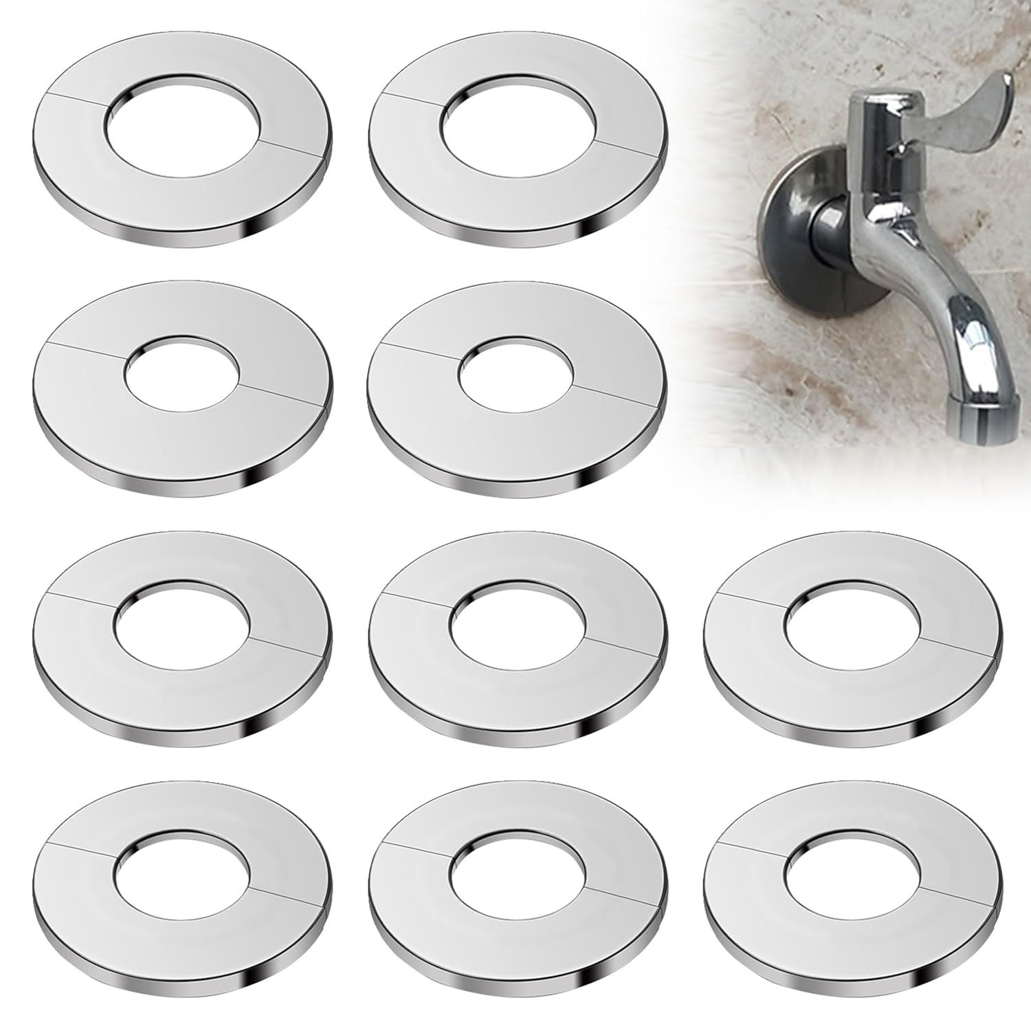 PYSEOSISE Wall Split Flange, 10 Pcs Plumbing Cover Plates, Self ...