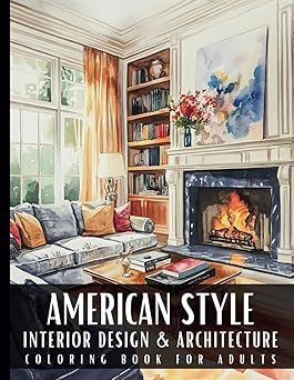 Amazon.com: American Style Interior Design & Architecture Coloring Book ...