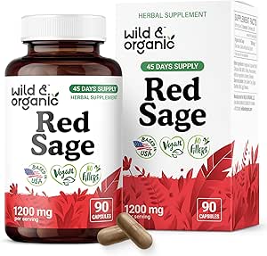 Amazon.com: Wild & Organic Red Sage Capsules - 1200 mg Salvia Dan Shen ...