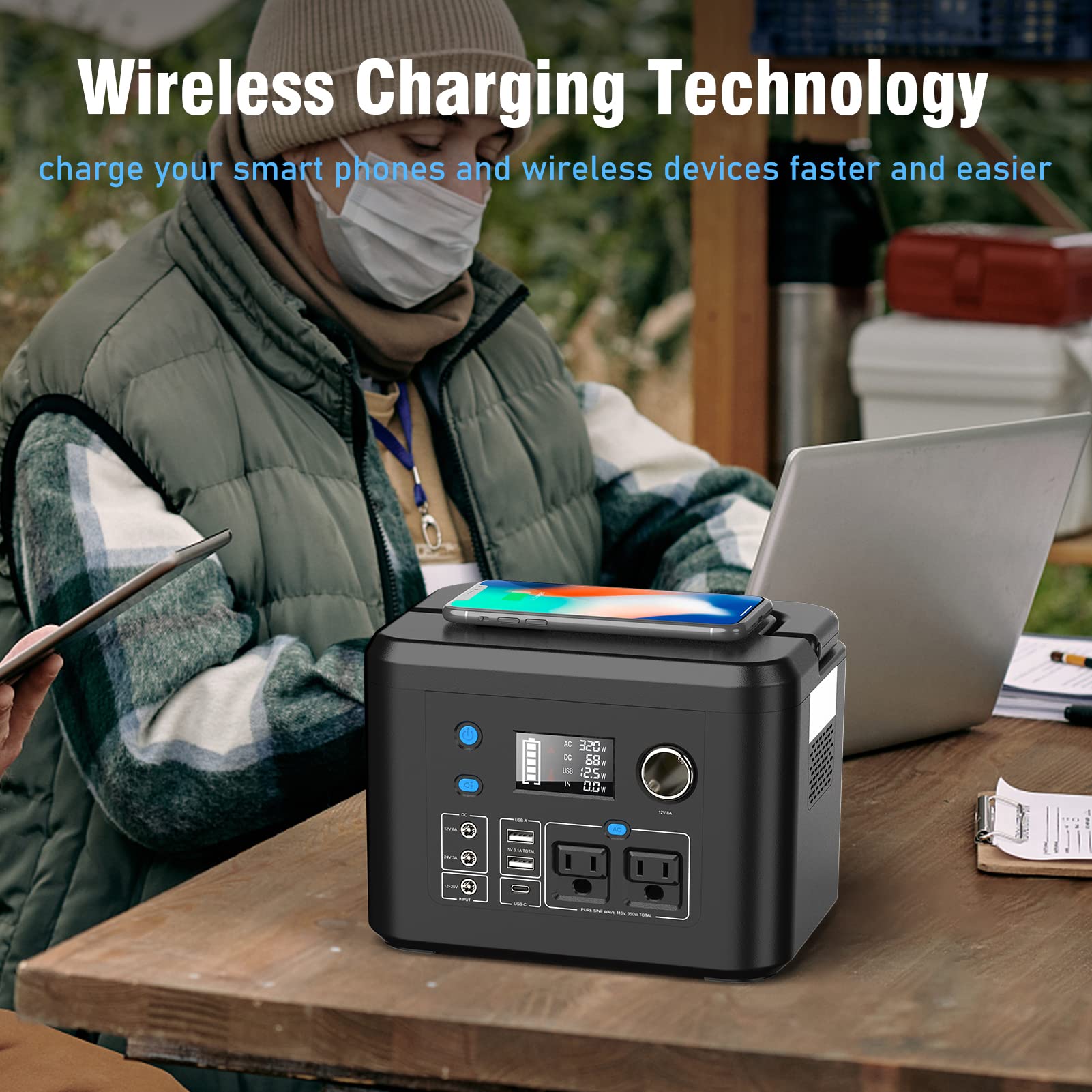powkey Portable Power Station 350W, 260Wh/70,000mAh Backup Lithium ...