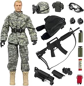 Amazon.com: Click N' Play Military 12-Inch Action Figures Set, Clothes ...