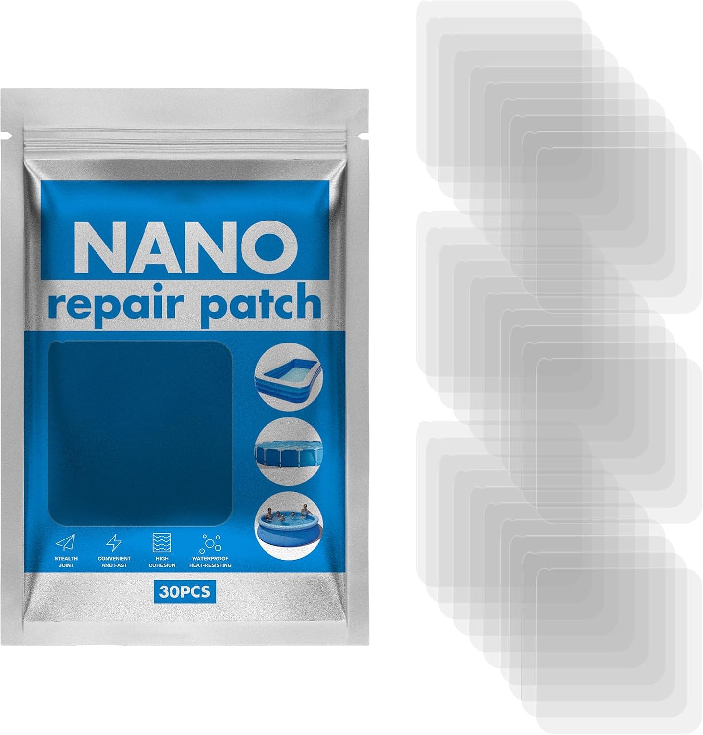 Amazon.com : 30 Pieces 2.4 Inches Clear TPU Pool Patch Repair Kit ...