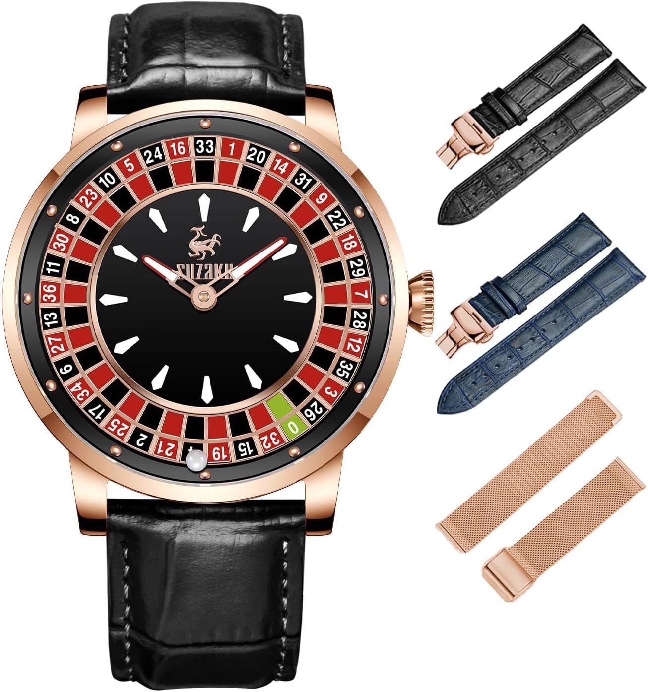 Amazon.com: SUZAKU Roulette Automatic Watches for Men Japan Mechanical ...