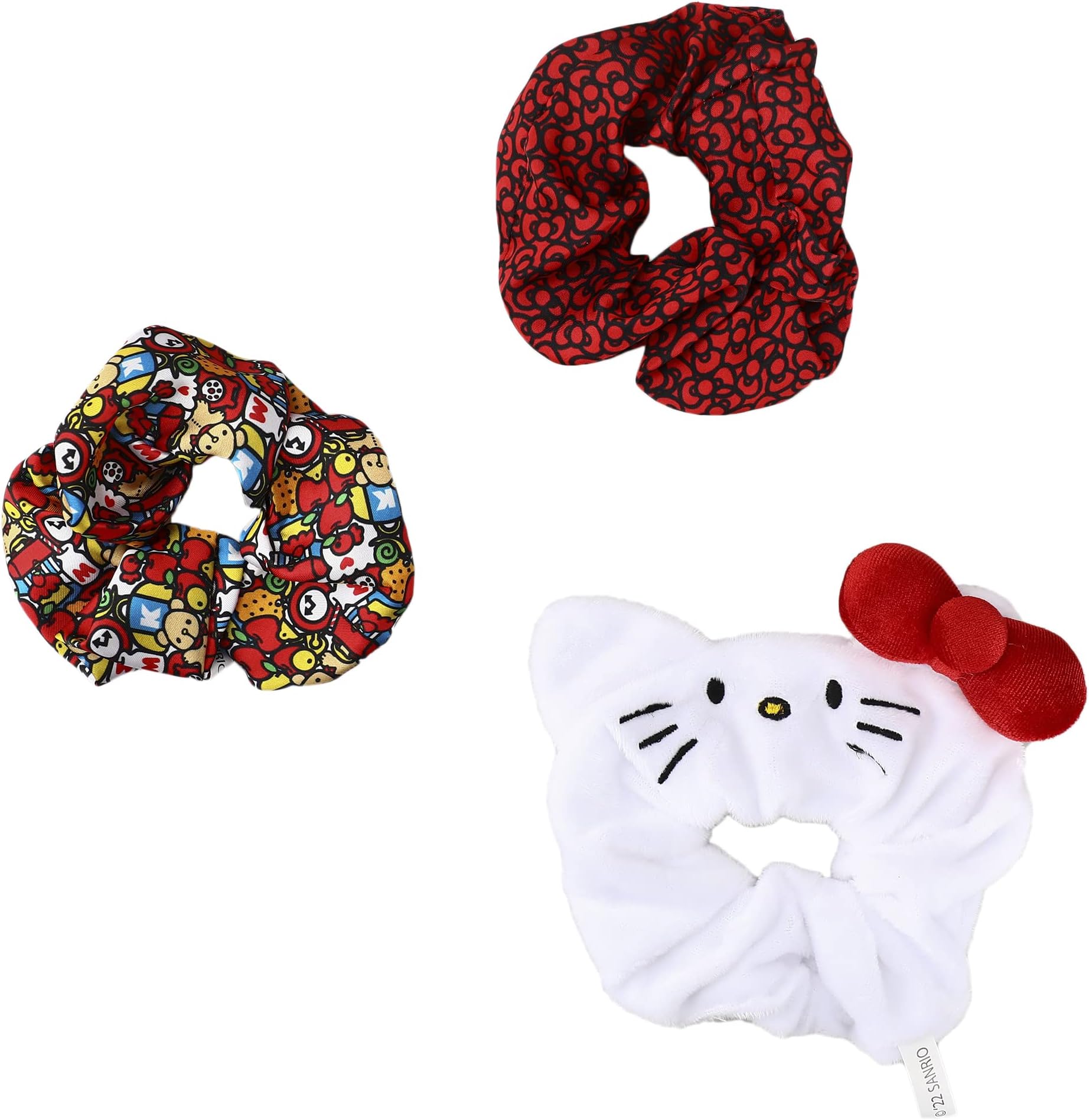 Amazon.com : Hello Kitty Character & Bow 2-Piece Stretchy Hair Tie Set ...