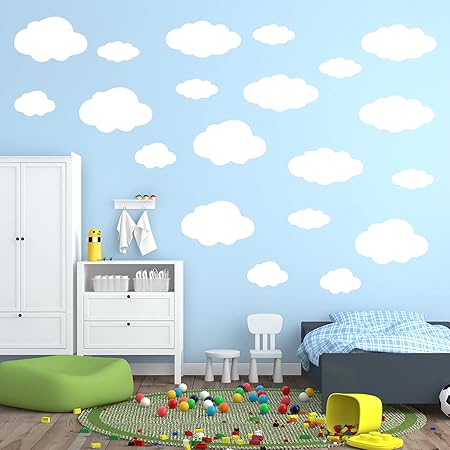 RoomMates RMK1250SCS Blue Clouds Peel and Stick Wall Decals - Wall ...