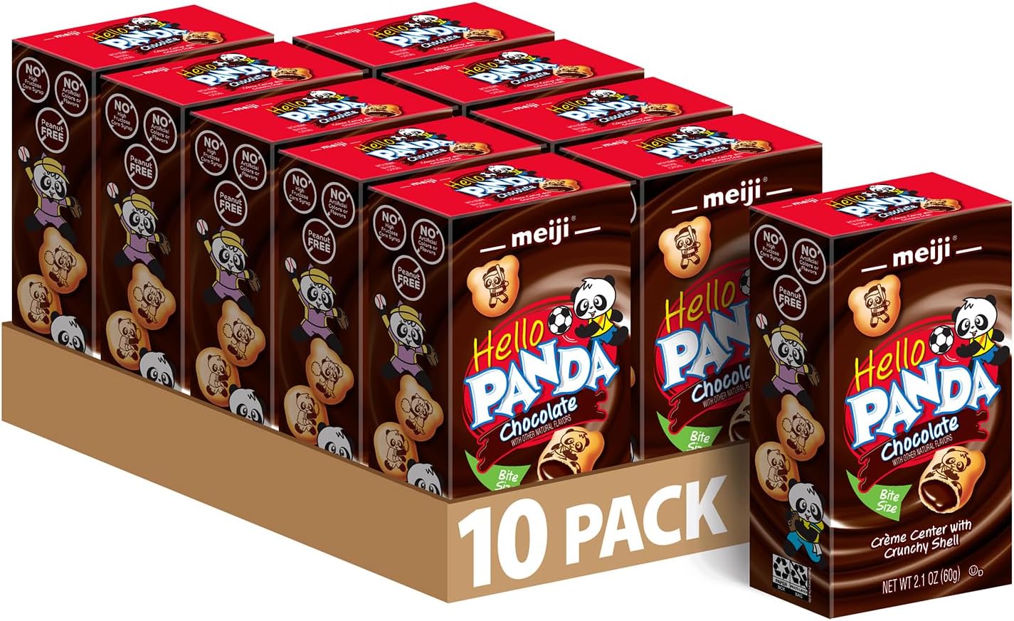 Amazon.com : Meiji Hello Panda Chocolate Biscuit, 9.1 Ounce : Packaged ...