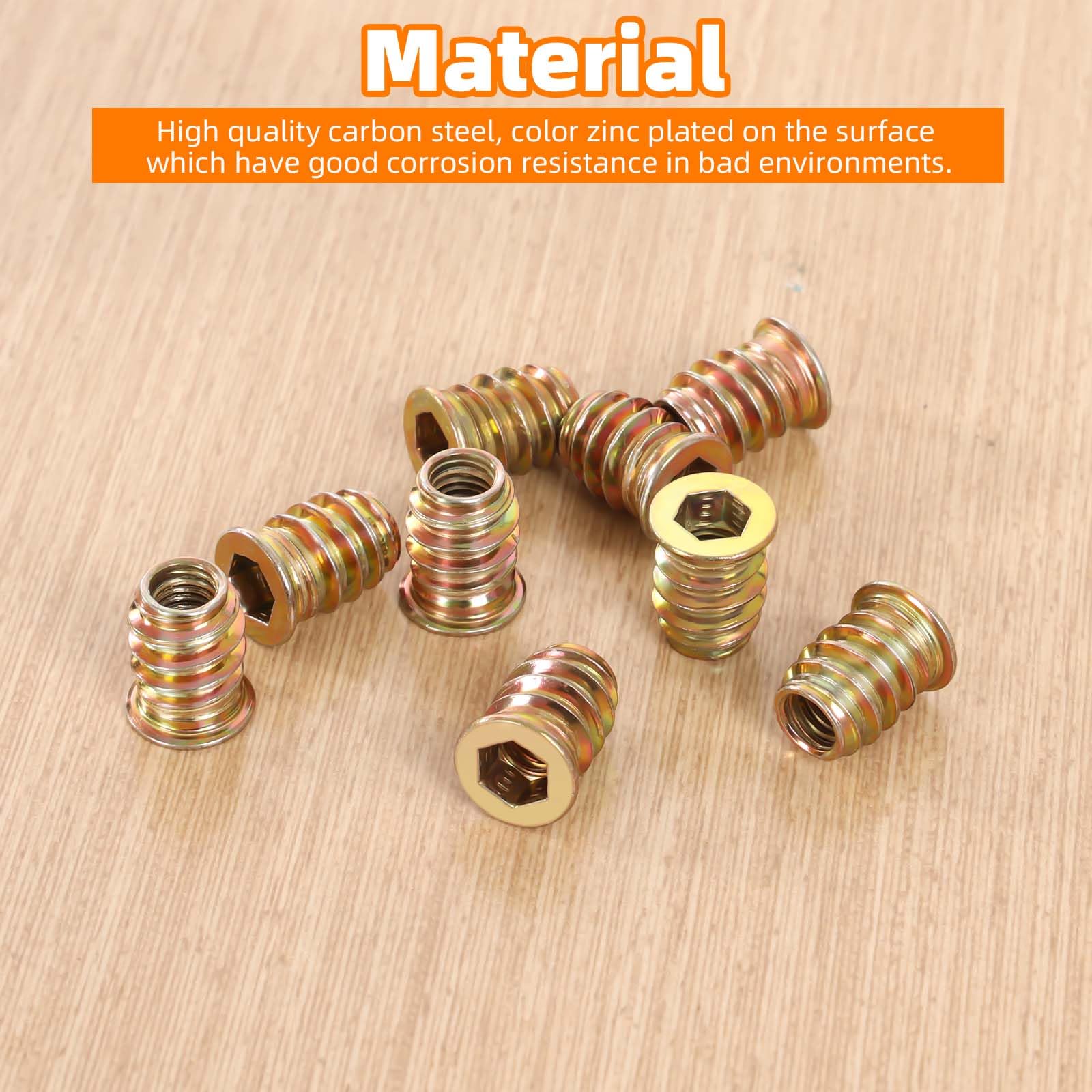 Snapklik.com : M6 X 20mm Wood Inserts Bolt Furniture Screw In Nut ...