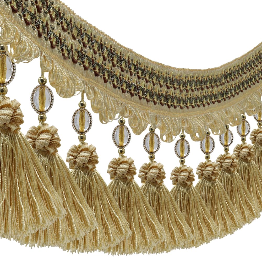 Upholstery Trims And Fringe Ivory 6" Long Bullion Fringe | Curtain