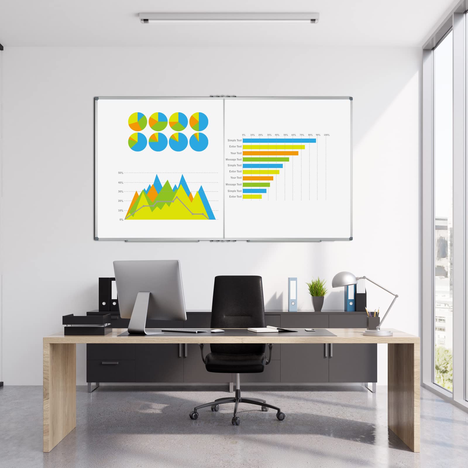 JILoffice Large Foldable White Board 72 x 40 Inches, Dry Erase Magnetic ...