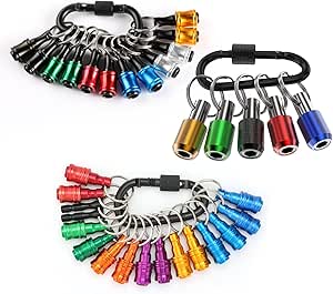 Katerk Portable Bit Holder Keychain 3 sets (12pcs++5pcs+16pcs),1/4 inch ...