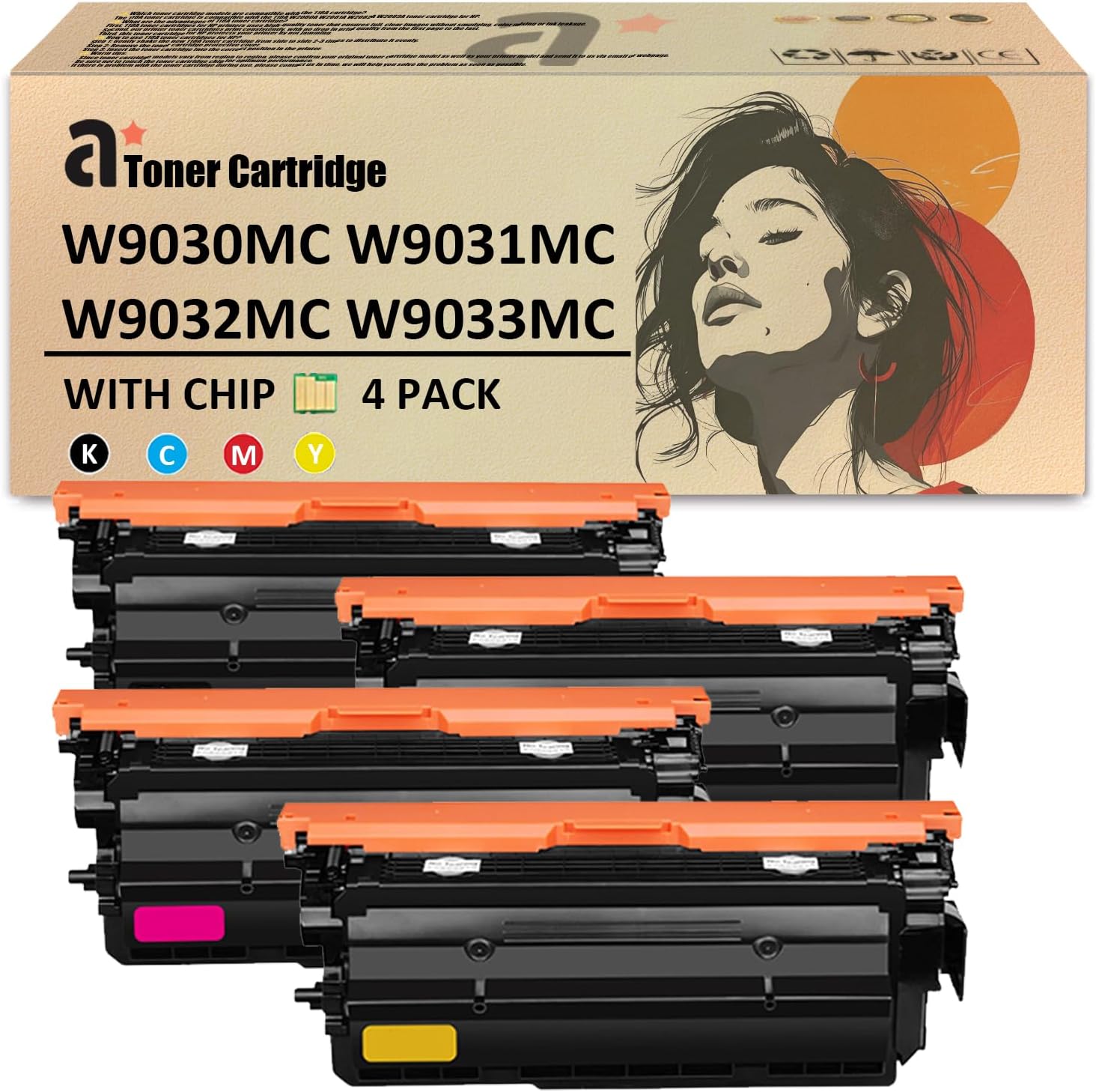 Amazon.com: W9030MC W9031MC W9033MC W9032MC Toner Cartridges Compatible ...