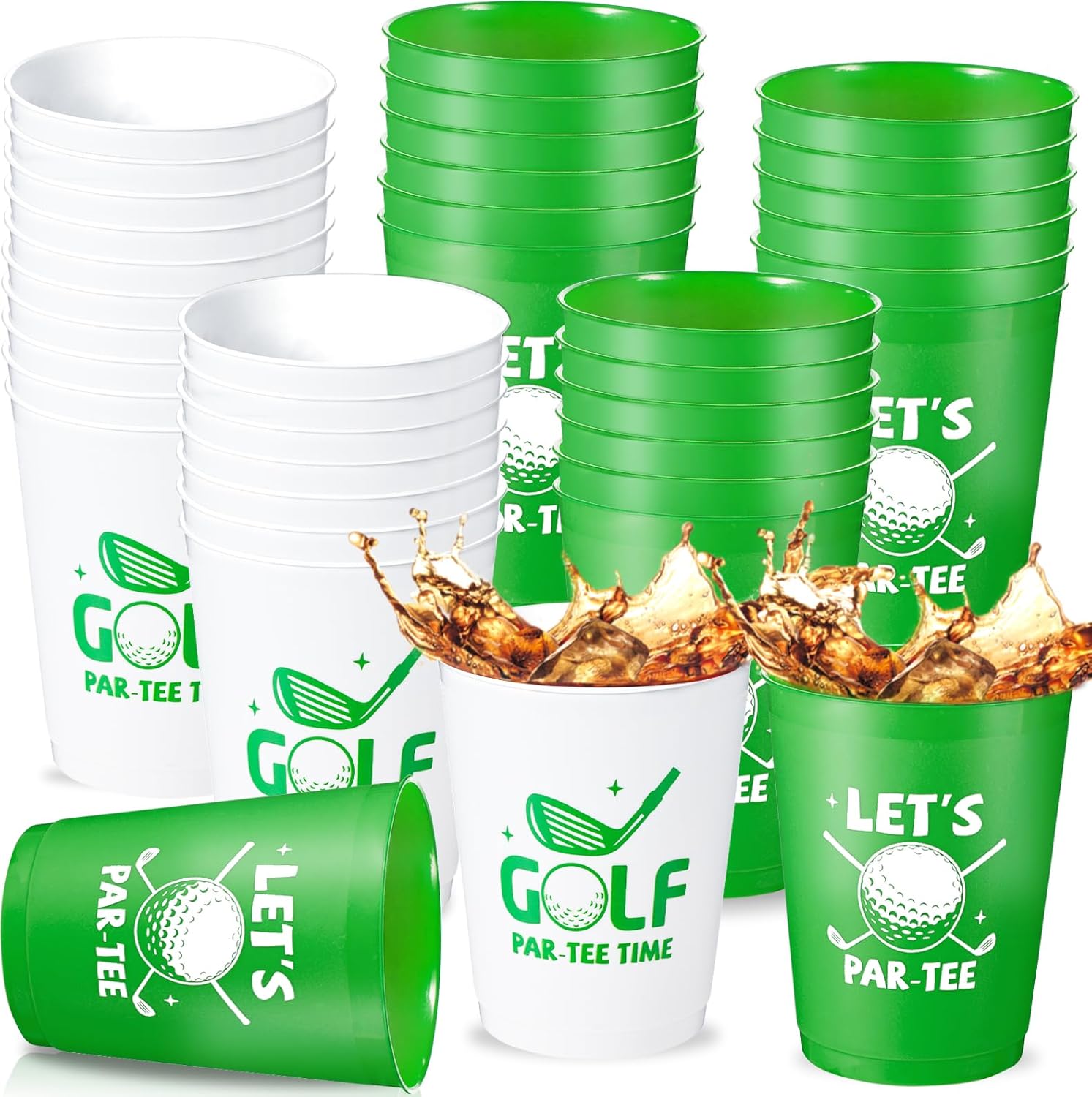 Amazon.com: 24 Pcs Golf Party Cups Let's Par-Tee Plastic Cups Reusable Plastic Tumblers Party ...