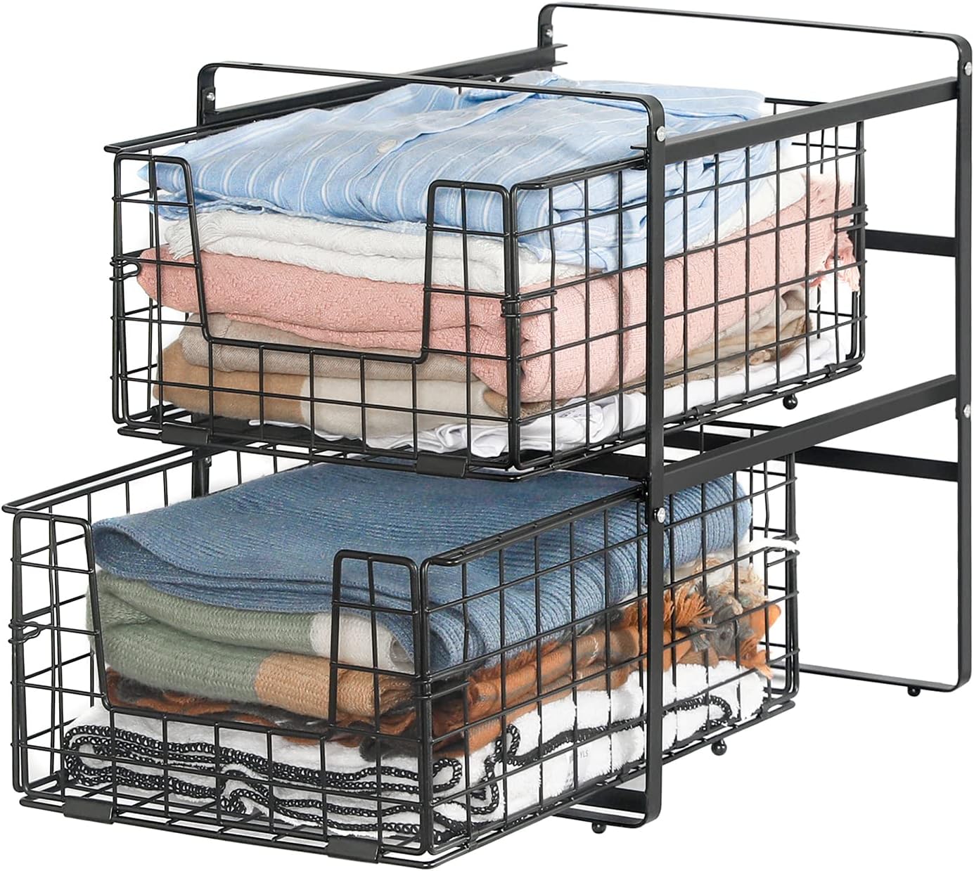 Amazon.com: keomaisyto 2-Tier Sliding Closet Organizers and Storage ...