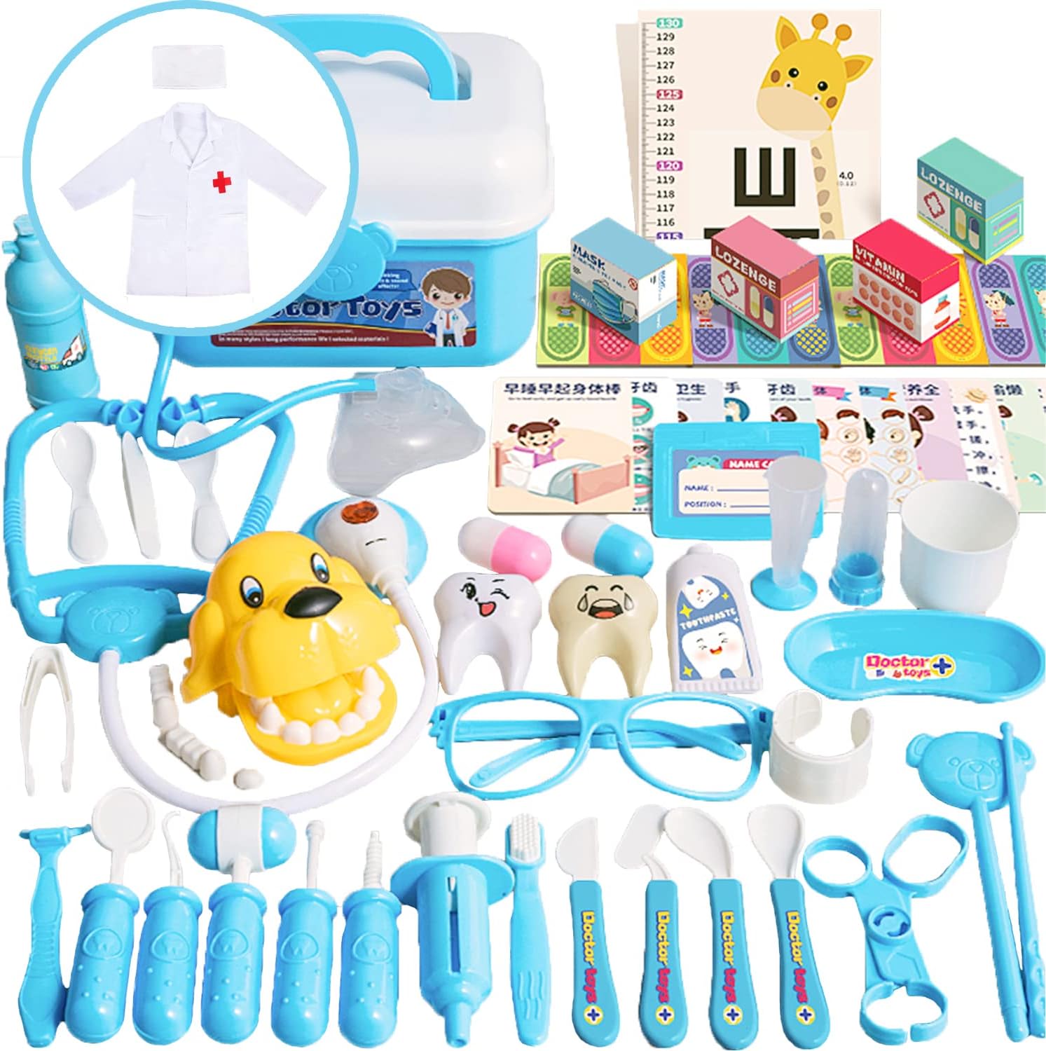 Amazon.com: ONEFORISH Doctor Kit for Toddlers 3-5, 45PCS Dentist kit ...