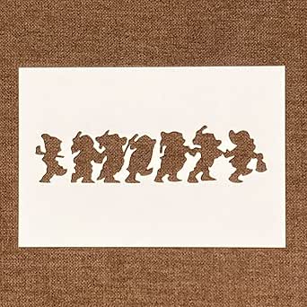 Amazon.co.jp: 7 People Dwarf Stencil Sheet Pastel Art Spray Art : Hobbies