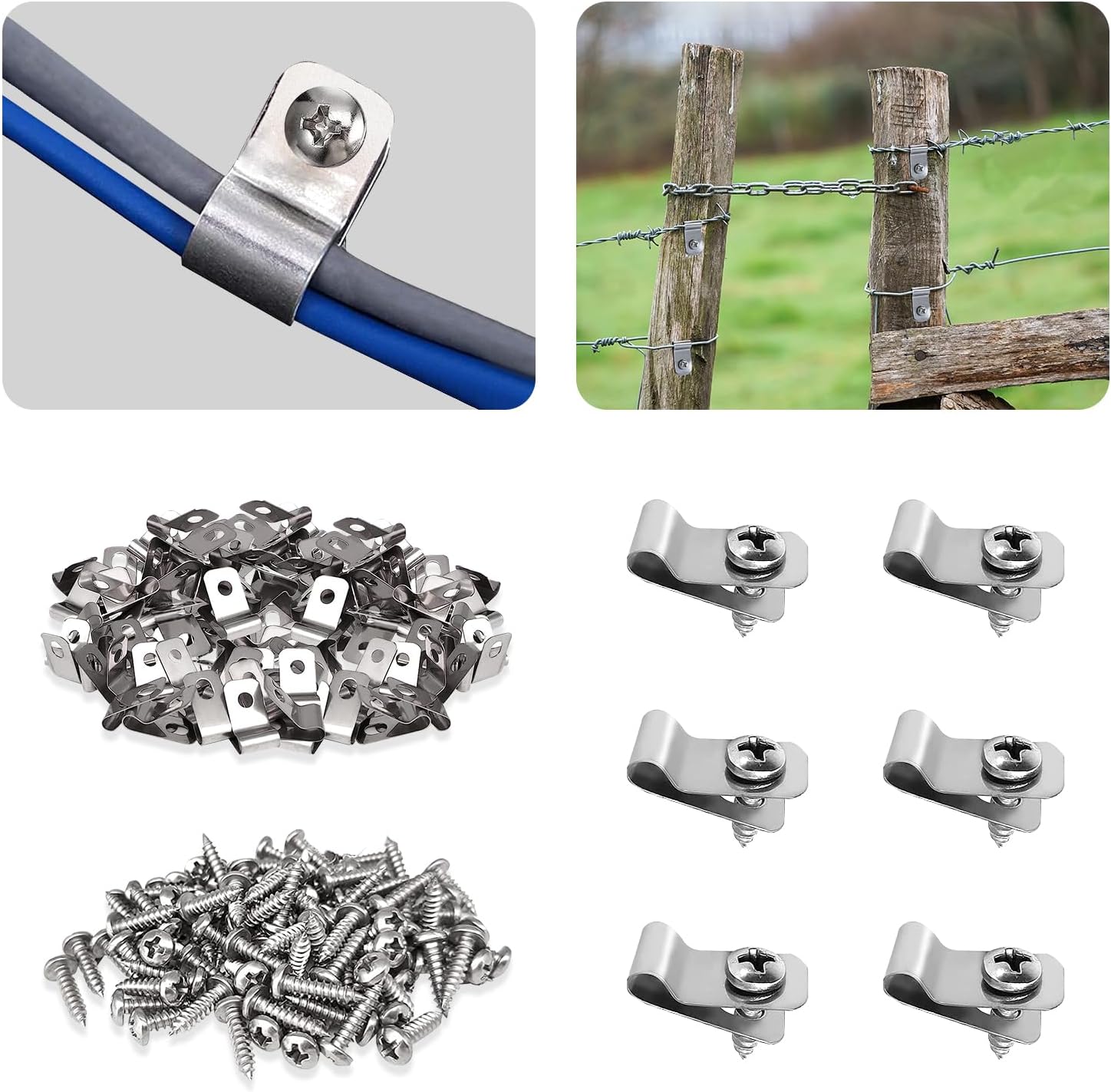Amazon.com: BESTEEL Upgraded 200 Pcs T304 Stainless Steel Wire Clips ...