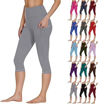 Amazon.com: Workout Leggings for Women High Waisted Athletic Capris ...