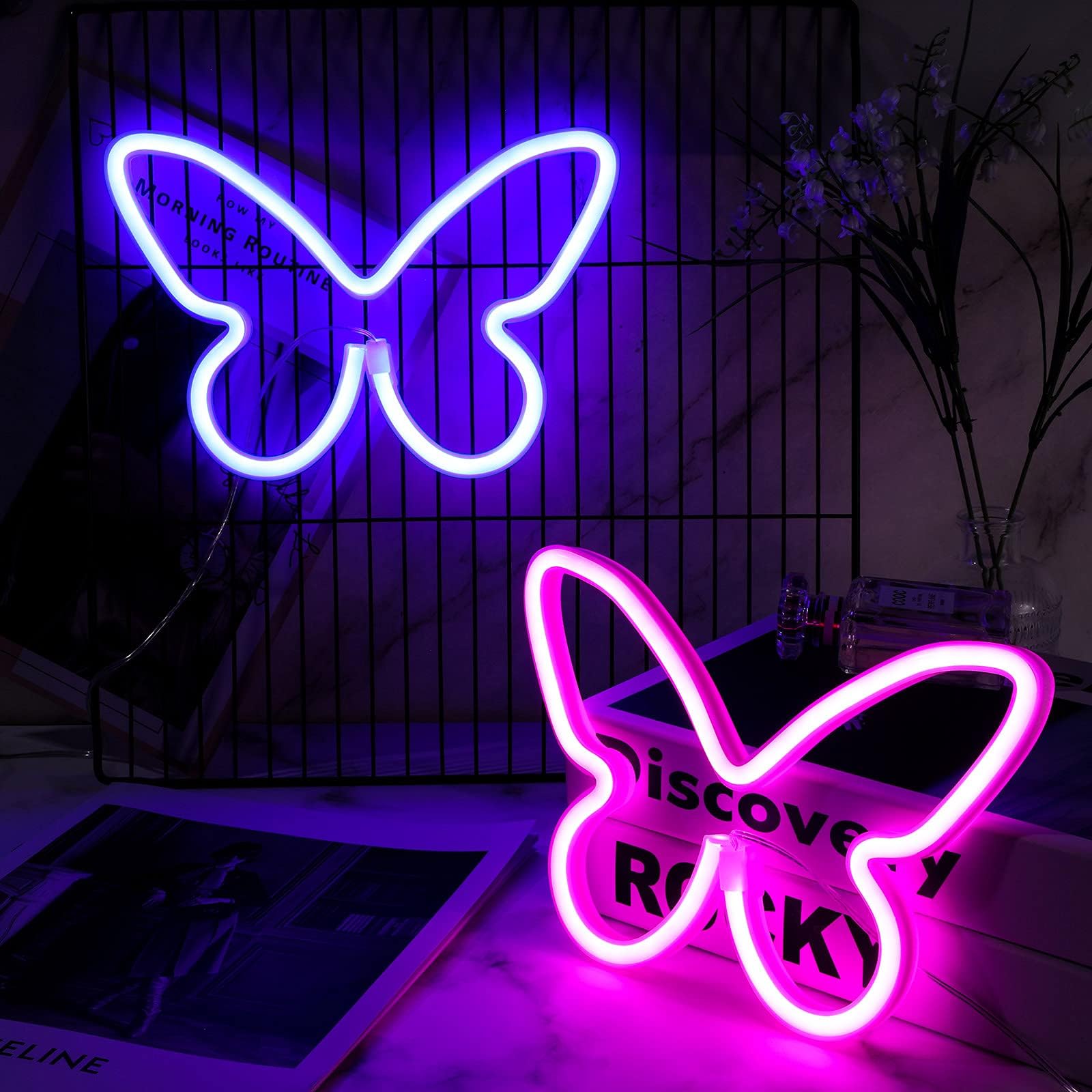 Amazon.com : BRIGHTDECK Heart Neon Signs, Pink Heart Neon Sign Battery ...