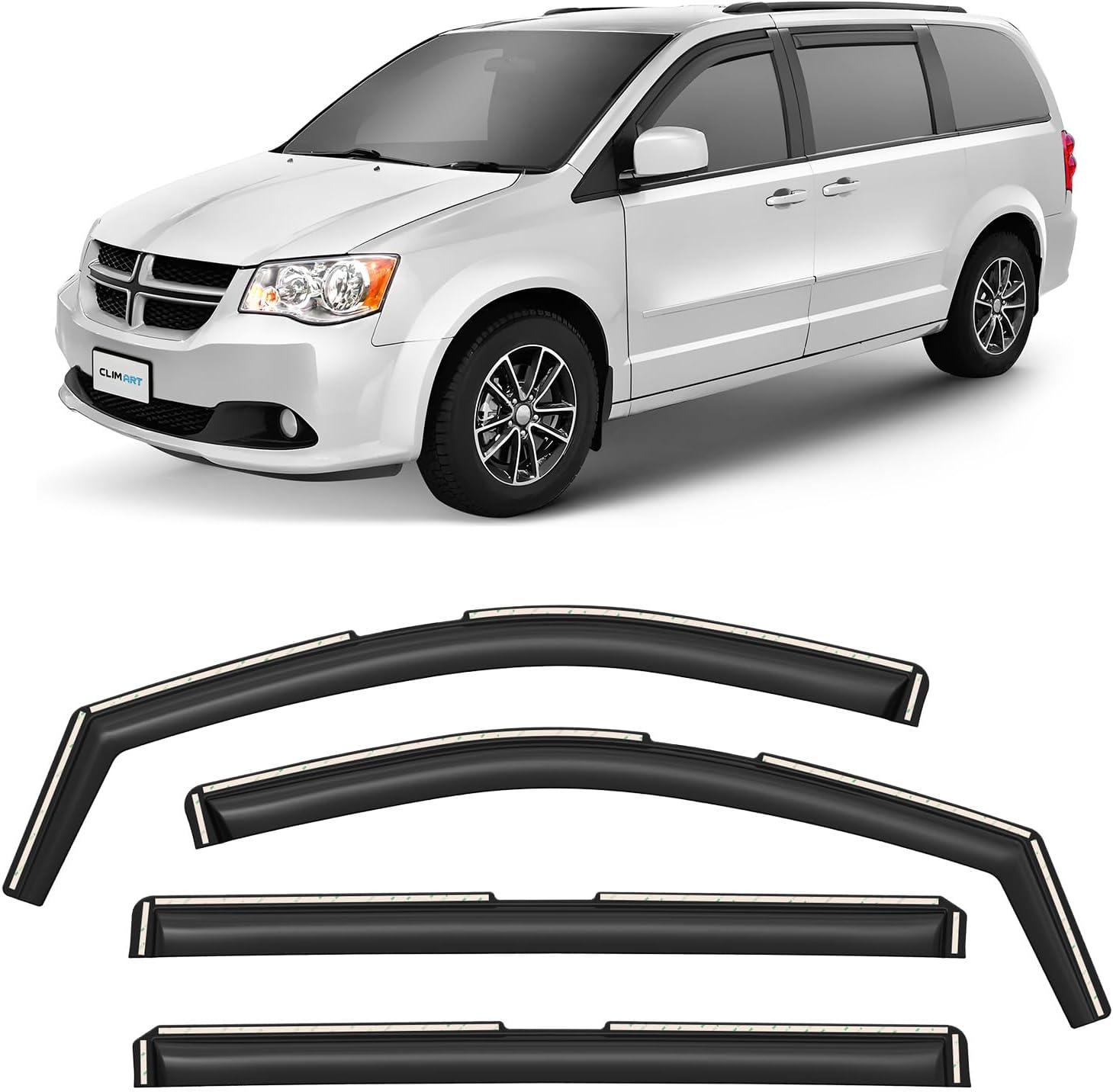 Amazon.com: Voron Glass Tape-on Extra Durable Rain Guards for Dodge ...