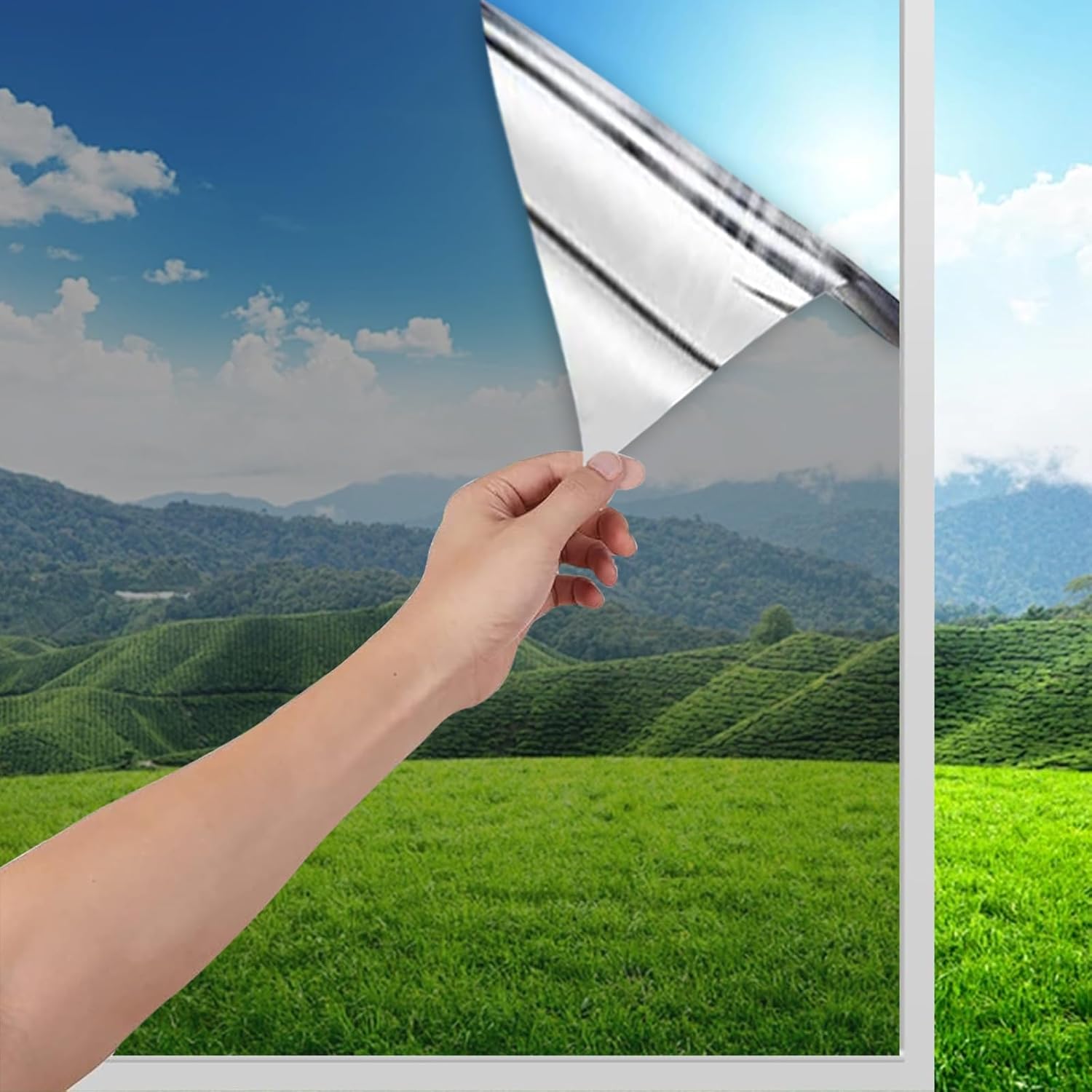 Samheito Window Film Privacy, One Way Mirror Film Self-Adhesive ...